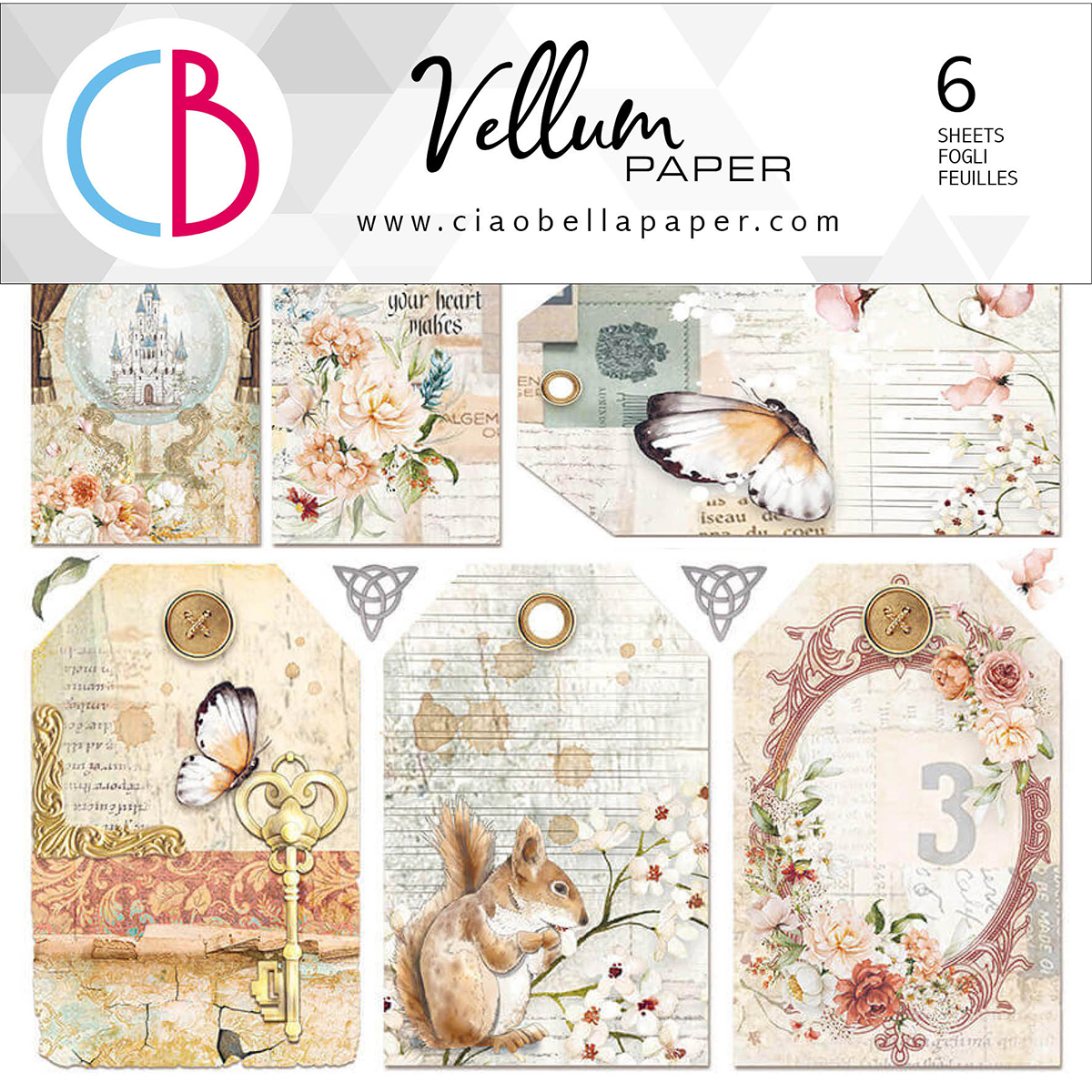 Reign of Grace Vellum Fussy Cut 6x6 Paper Patterns 6 pack, CBVQ001 by ...