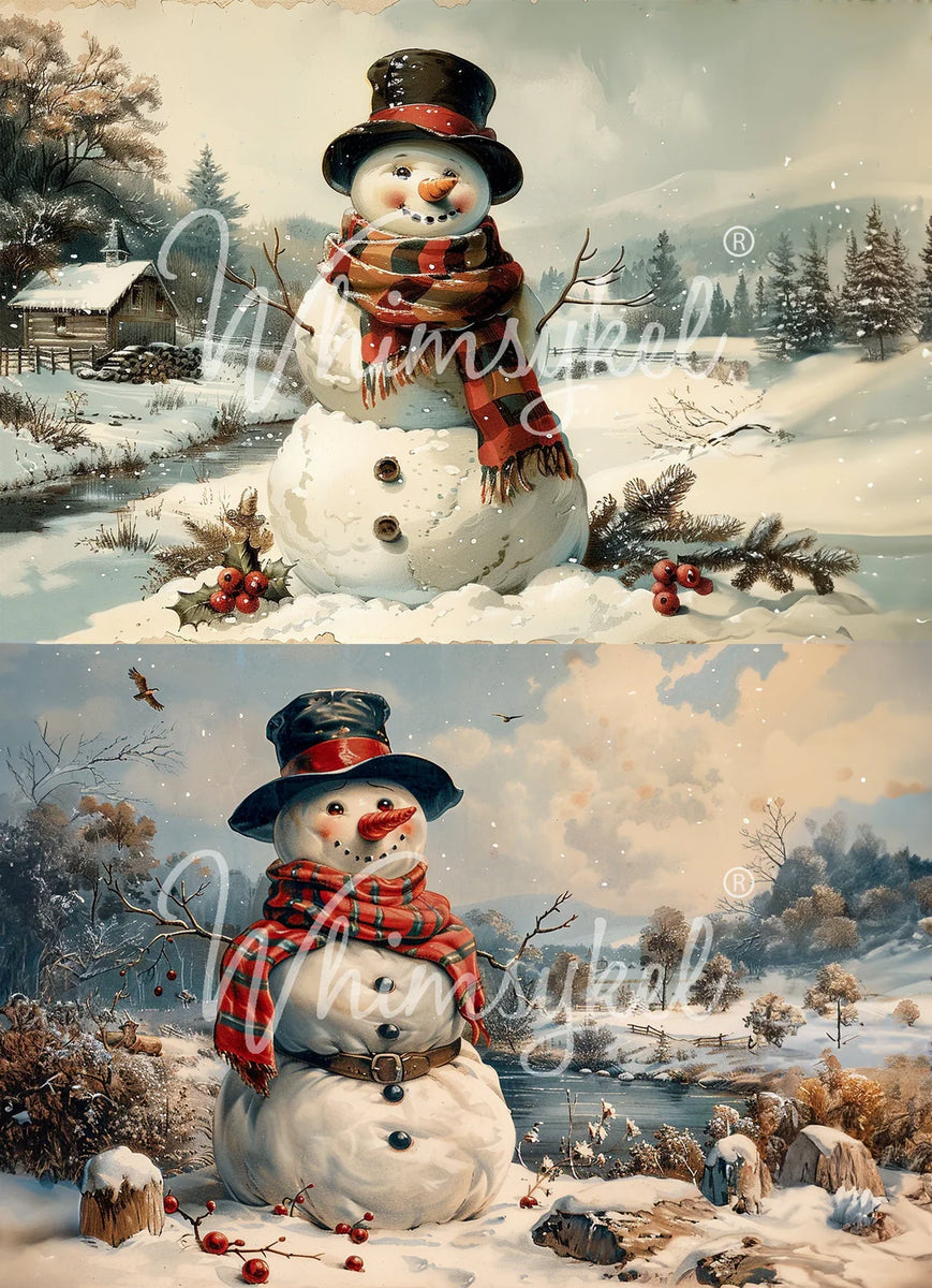 Snowman Duo Decoupage Tissue Paper from Whimsykel Designs – All Paint ...