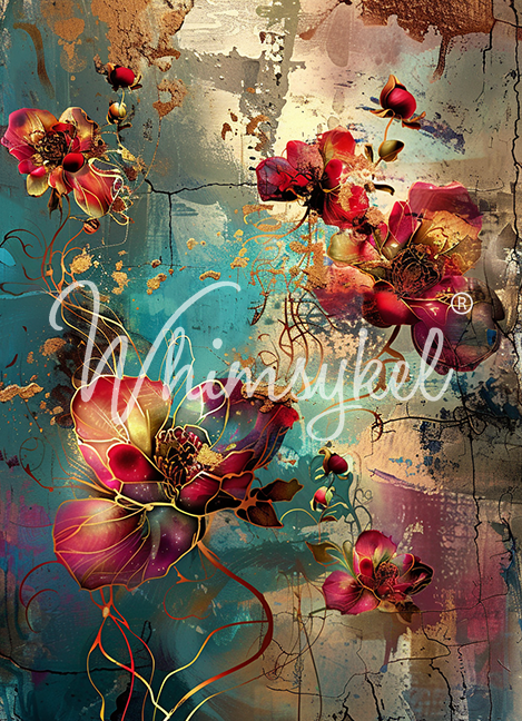 Patina Petals Flower Decoupage Tissue Paper from Whimsykel Designs ...