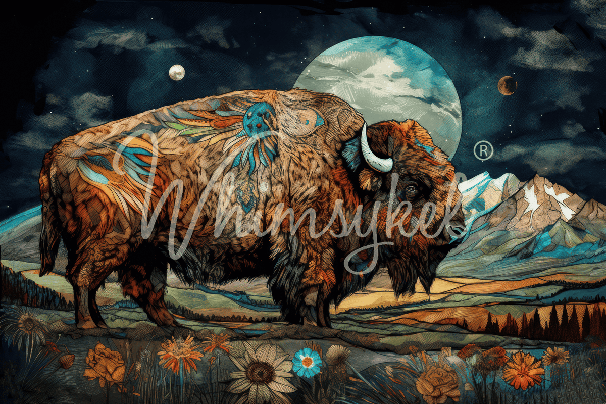 Dream Keeper Buffalo Large Decoupage Tissue Paper from Whimsykel Desig ...
