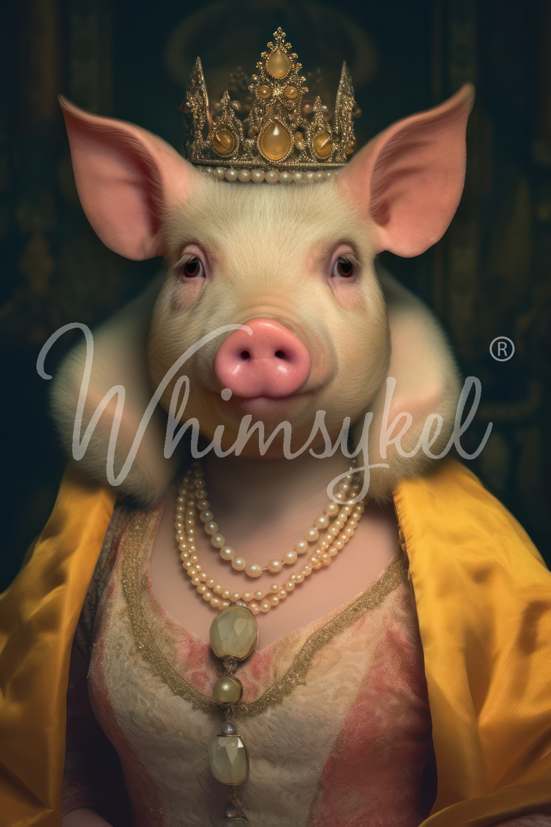 Princess Porkington Pig Large Decoupage Tissue Paper from Whimsykel De ...