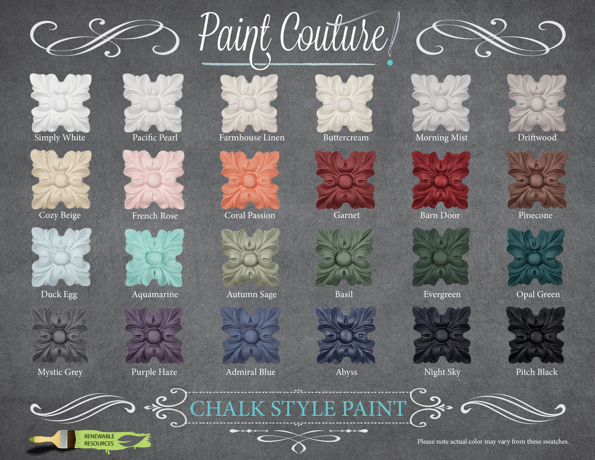 4oz Bundle Chalk Style Paint Couture Paint colors – All Paint Products