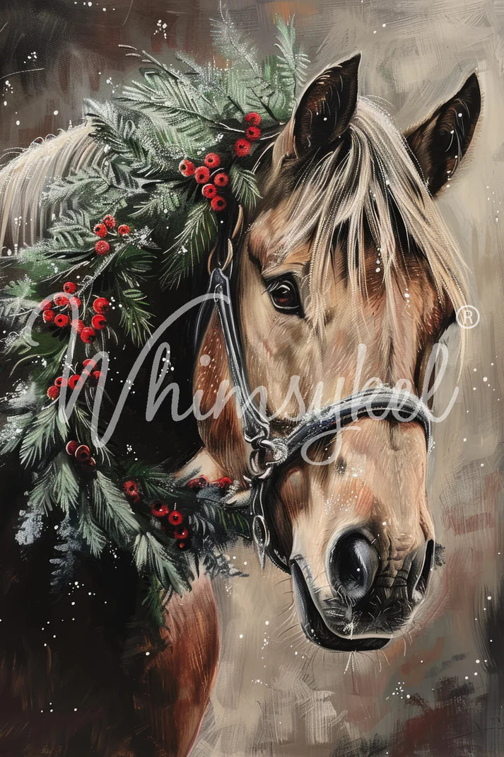 Yuletide Steed Large Decoupage Tissue Paper from Whimsykel Designs ...