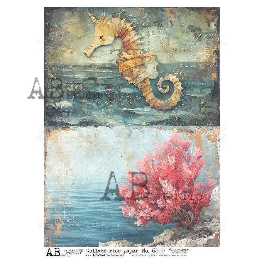 Under the Sea Cards Decoupage Rice Paper A4 6100 by AB Studio – All ...