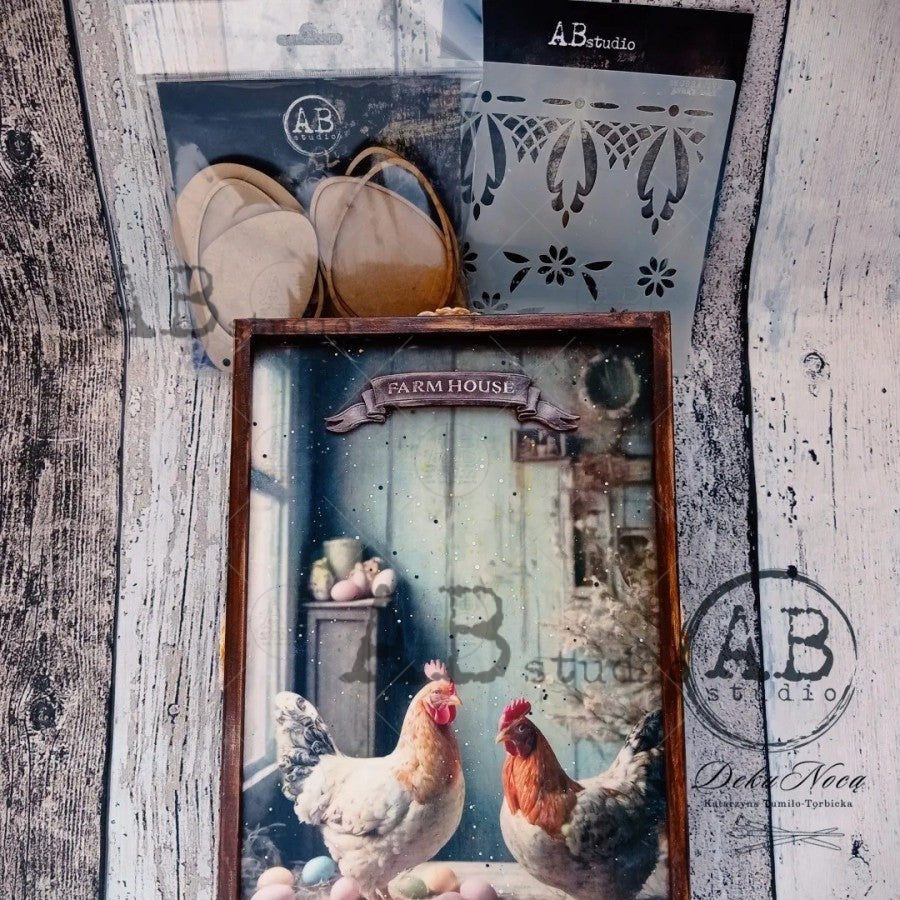 Two Chickens with Colored Eggs Decoupage Rice Paper A4 Number 4801 by ...