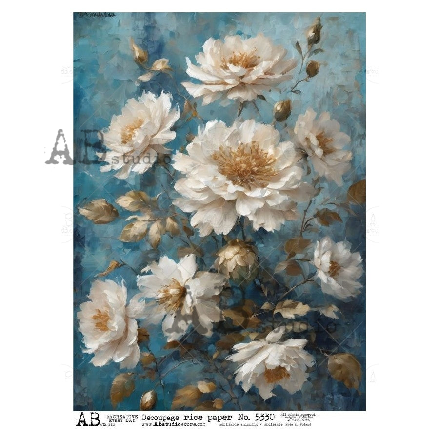 Blossoming Flowers Decoupage Rice Paper A4 Item No. 5330 by AB Studio ...