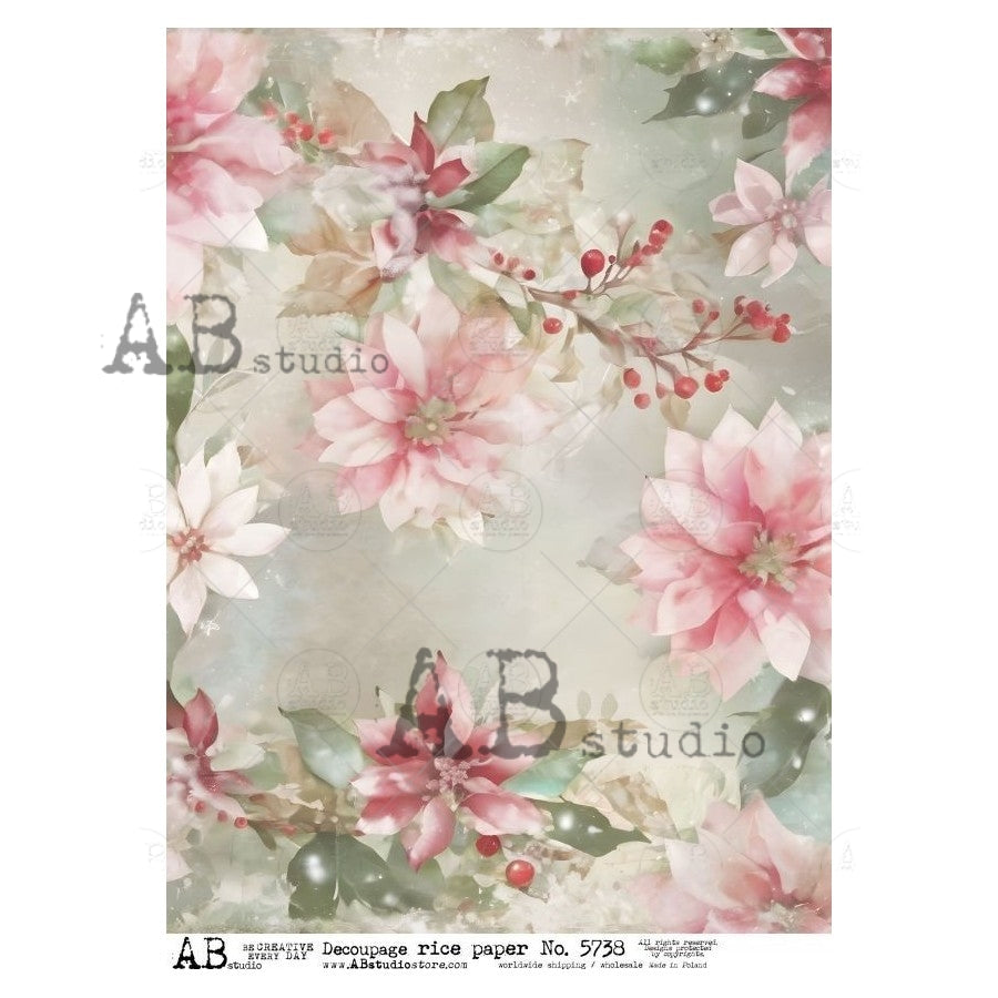Floral Beauty Decoupage Rice Paper A4 Item No. 5738 by AB Studio – All ...