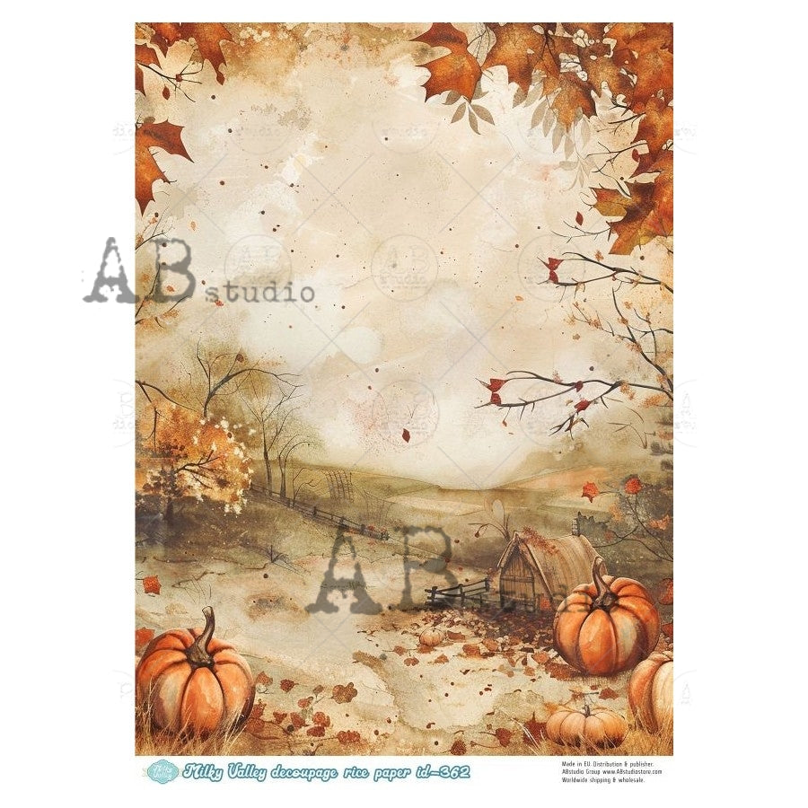 Whispering Fall Decoupage Rice Paper A4 Item Milky Valley ID 362 by AB ...