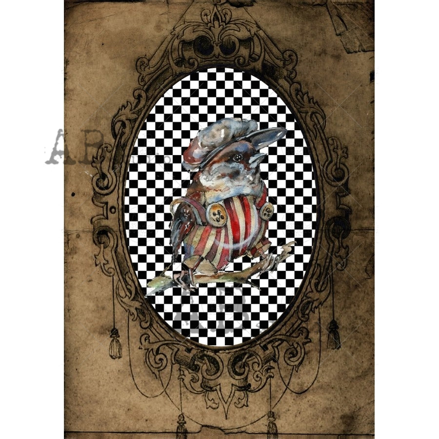 Checkered Owl Decoupage Rice Paper A4 Item No. 1137 by AB Studio – All ...