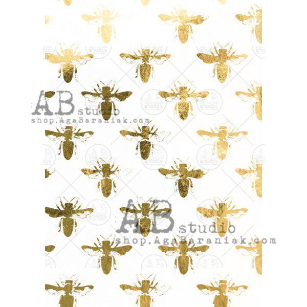 Bee Colony Gilded Decoupage Rice Paper A4 Item No. 0203 by AB Studio ...