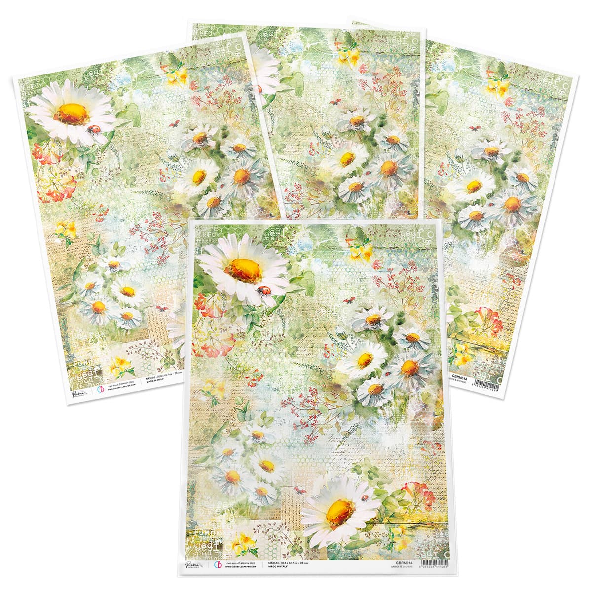 Daisies & Ladybugs - A3 Rice Paper Microcosmos Ciao Bella Collection ...