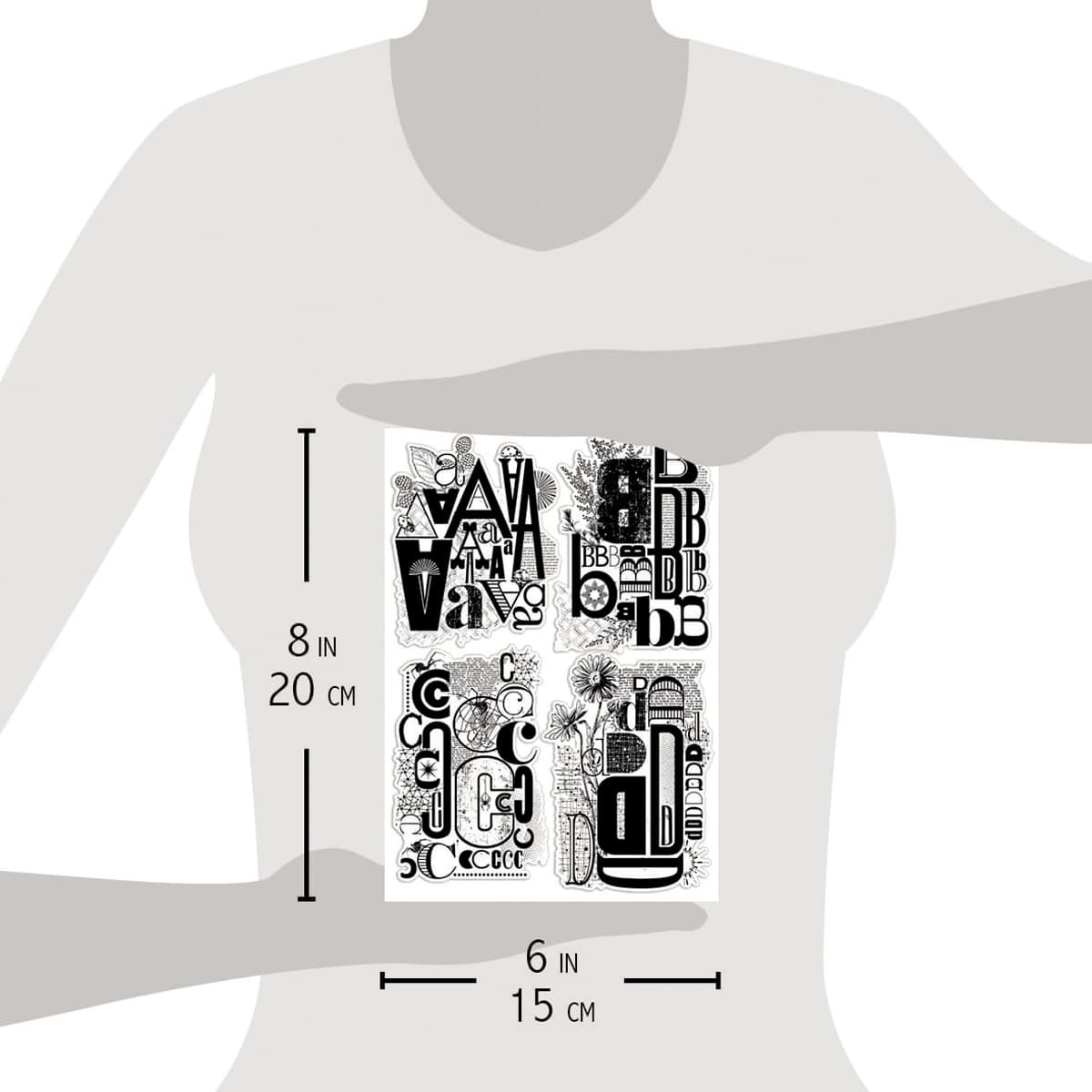 Design Letters ABCD - Clear Stamp 6x8 by Ciao Bella Stamping Art – All ...