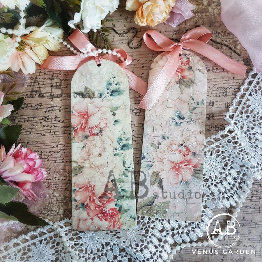 Distressed Pink Wall with Peonies Decoupage Rice Paper A4 Item No. 068 ...