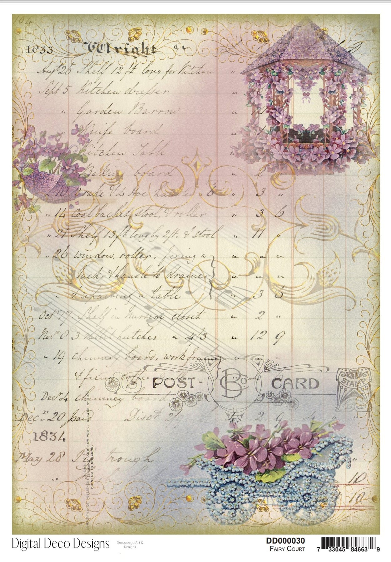 Decoupage Rice Paper A4 by Digital Deco Designs – All Paint Products