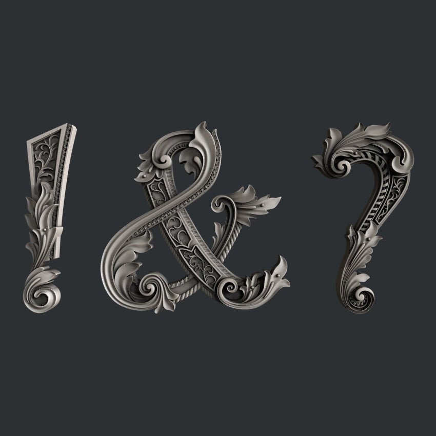 Fancy Symbols Monograms silicone mold by Zuri – All Paint Products