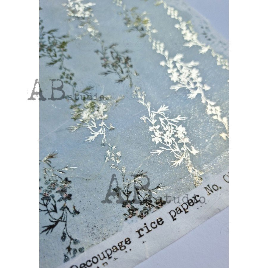 Floral Vines Gilded Decoupage Rice Paper A4 Item No. 1030 by AB Studio ...