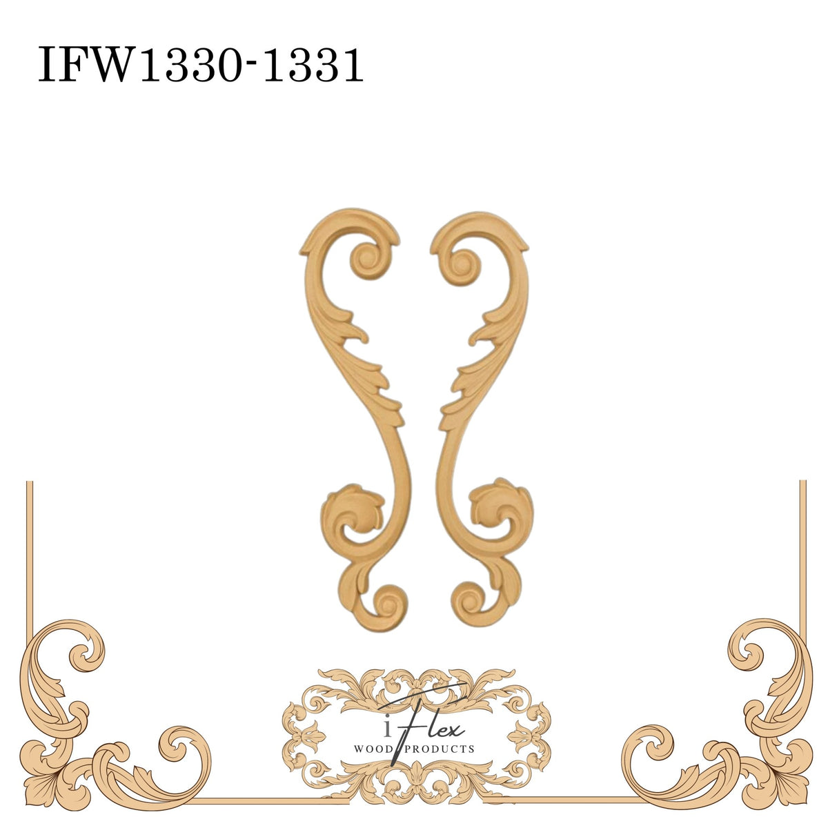 Large Scroll Applique IFW 1330-1331 – All Paint Products