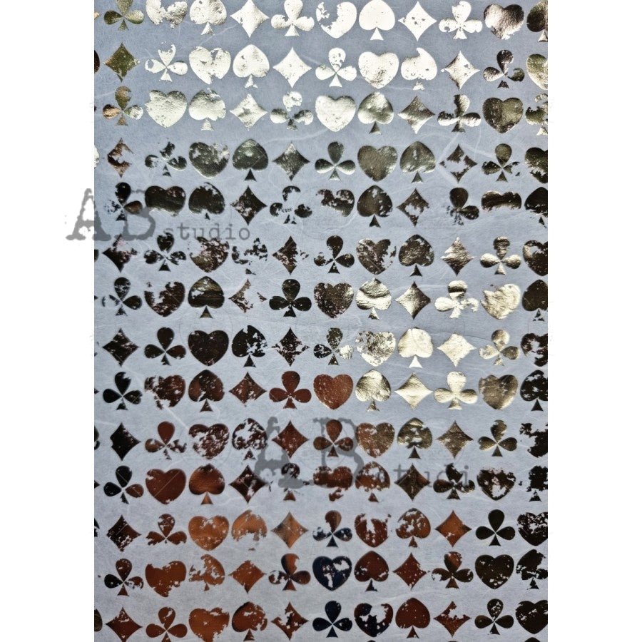Playing Card Suits Gilded Decoupage Rice Paper A4 Item No. 1058 by AB ...