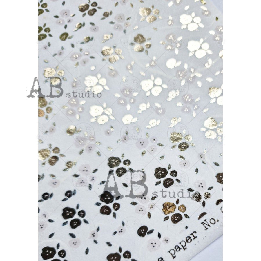 Poppies Gilded Decoupage Rice Paper A4 Item No. 1078 by AB Studio – All ...