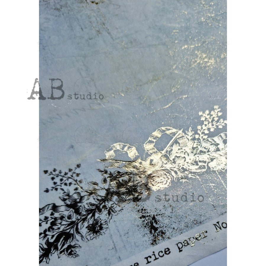 Ribbon and Garland Gilded Decoupage Rice Paper A4 Item No. 1089 by AB ...