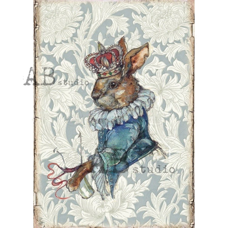Royal Rabbit Decoupage Rice Paper A4 Item No. 0985 by AB Studio – All ...