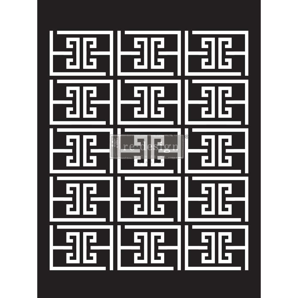 Something Geometric Stencil Redesign with Prima Stencil Size 9" × 12 ...