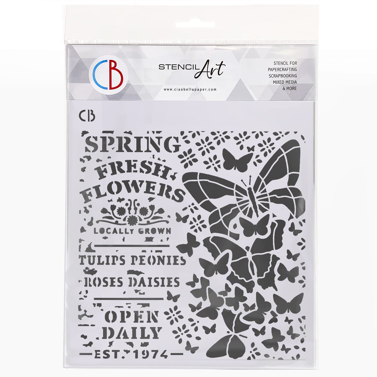 Spring Fresh Flowers - Texture Stencil 8x8 by Ciao Bella Stencil Art ...