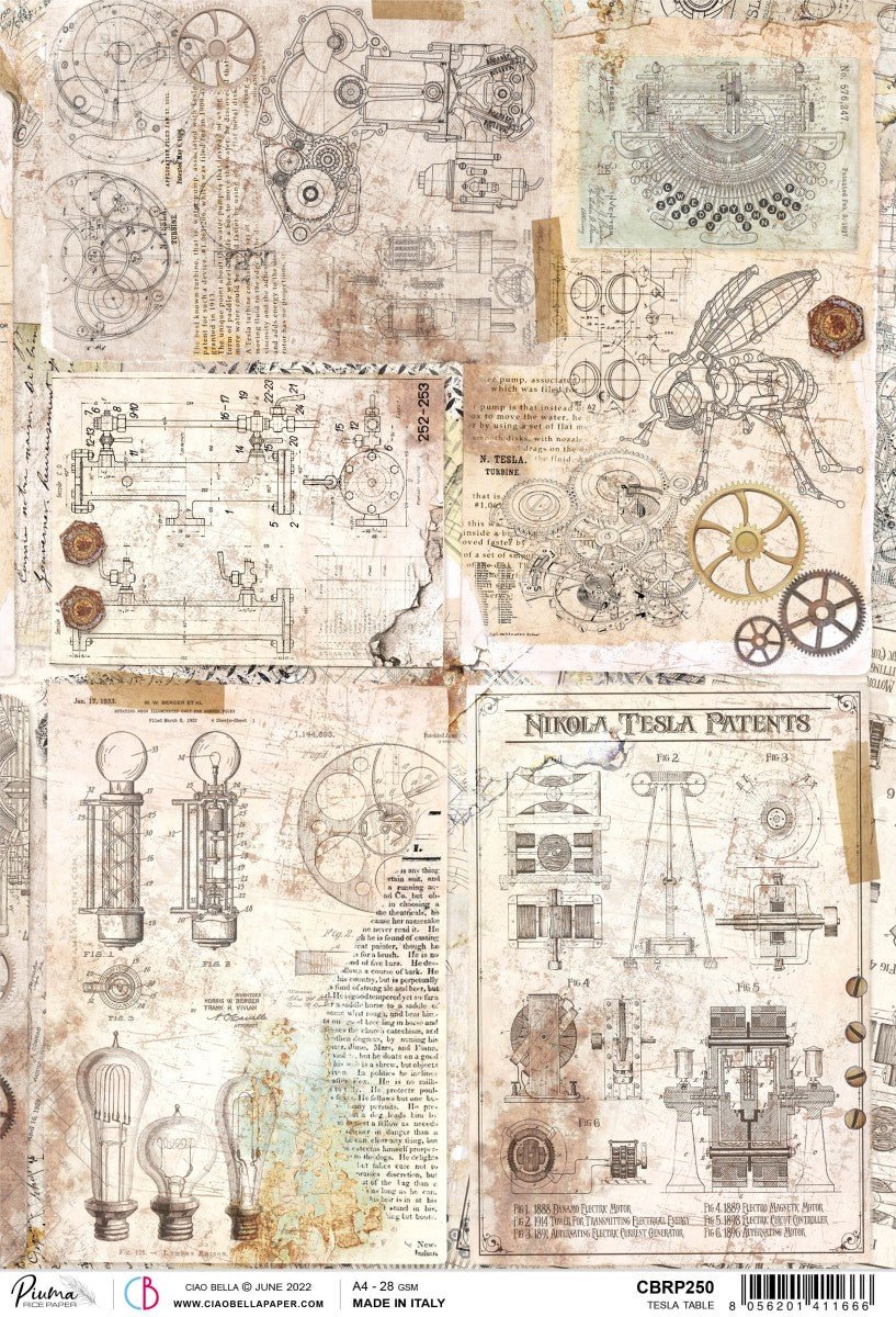 Tesla Table A4 Rice Paper Engine of the Future Collection by Ciao Bell ...